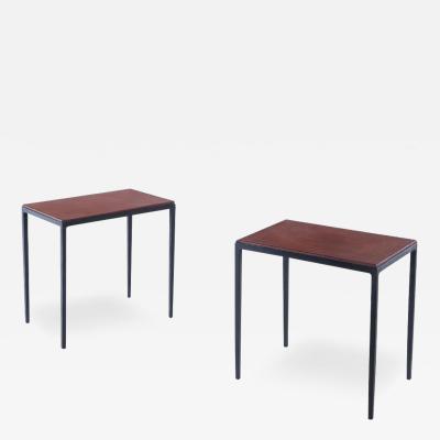 Jean-Michel Frank - Contemporary pair iron and hand stitched leather ...