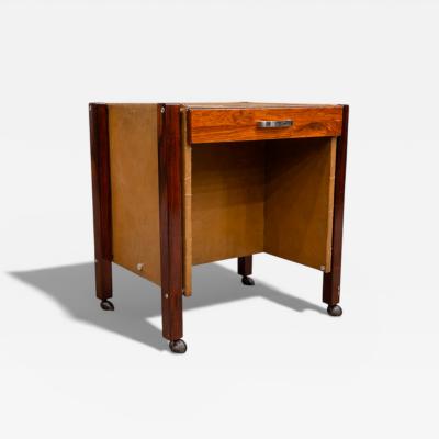 Jorge Zalszupin - Side Table with Drawers & Wheels in Hardwood, Jorge ...