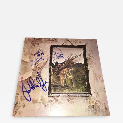 LED ZEPPELIN 4 AUTOGRAPHED RECORD ALBUM