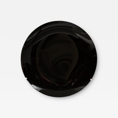 Large Sculptural Round Black Concave Glass Disc Wall Sculpture, Italy ...