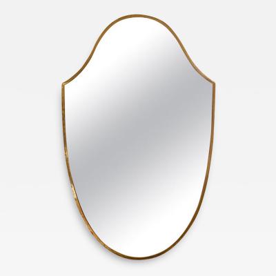 Mid-Century Brass Shield Mirror