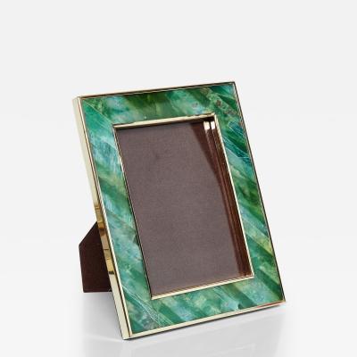 Mid-Century Italian brass malachite picture frame 1970