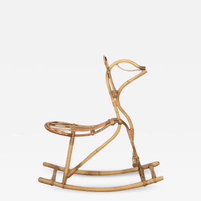 Mid Century Modern Bamboo Rocking Horse