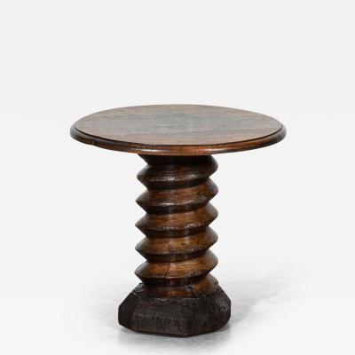 MidC French Elm Corkscrew Pedestal Table