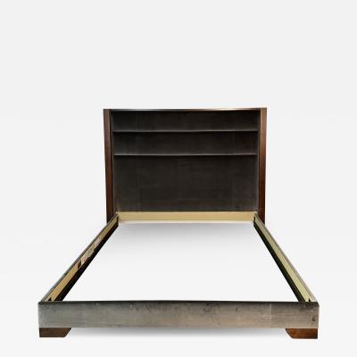 Modern Style Upholstered King Size Low Profile Bed Frame, Walnut, Thom ...