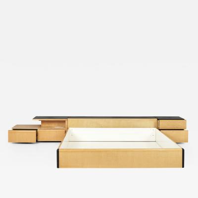 Pace Collection - Pace Collection Bed with Night Stands, Brown Leather ...