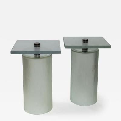 Pair Of Murano Glass Side Tables
