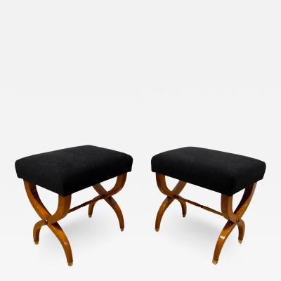 Pair of early 19th Century Stools, Cherry Wood, France circa 1820