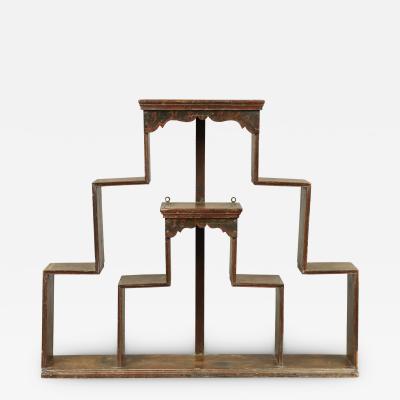 RARE STEP-DOWN TIERED HANGING SHELF