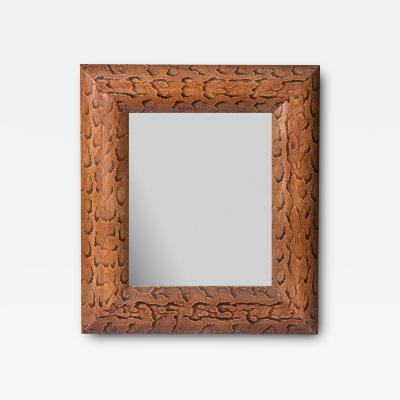 Snakeskin-framed mirror France, circa 1980