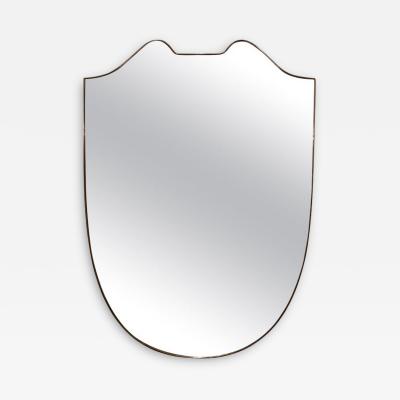 Very Large Brass Shield Shaped Mirror