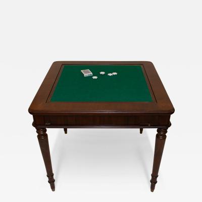 Vintage Walnut Game Table by Hurtado Valencia