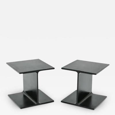 Ward Bennett - Ward Bennett Inspired Pair Enameled Steel I-Beam Side or ...