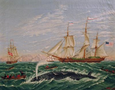 Whaling Scene, Danish/American School, 1859