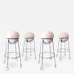Jean Royère - Jean Royère are documented set of 4 model 'yoyo' bar stools