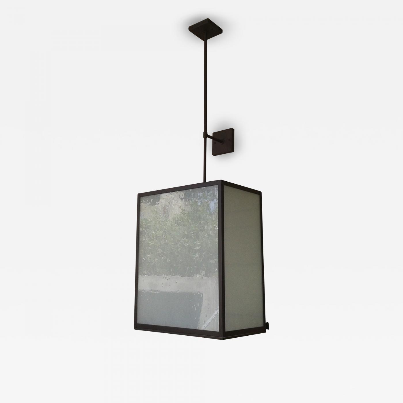 ADG Lighting - Sandblasted Seedy Glass Box Lantern