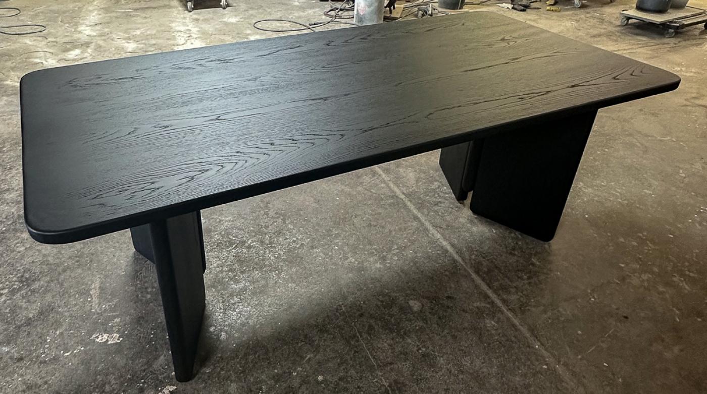 Adesso Studio - Custom Mid Century Style Rectangular Black Oak Dining Table