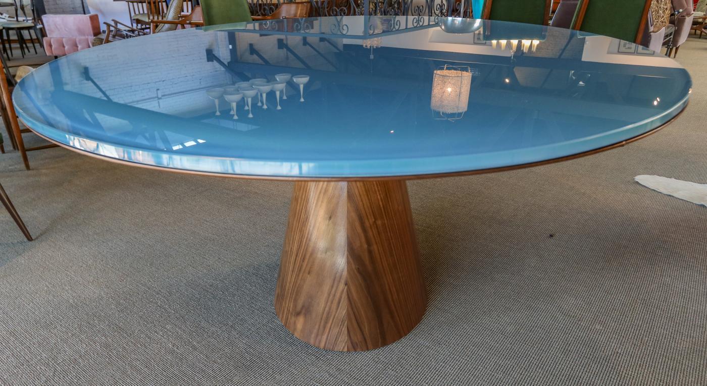 Adesso Studio - Custom Mid-Century Style Walnut Oval Dining Table With ...
