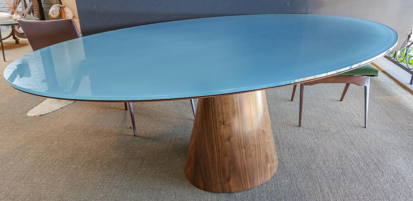 Adesso Studio - Custom Mid-Century Style Walnut Oval Dining Table With ...