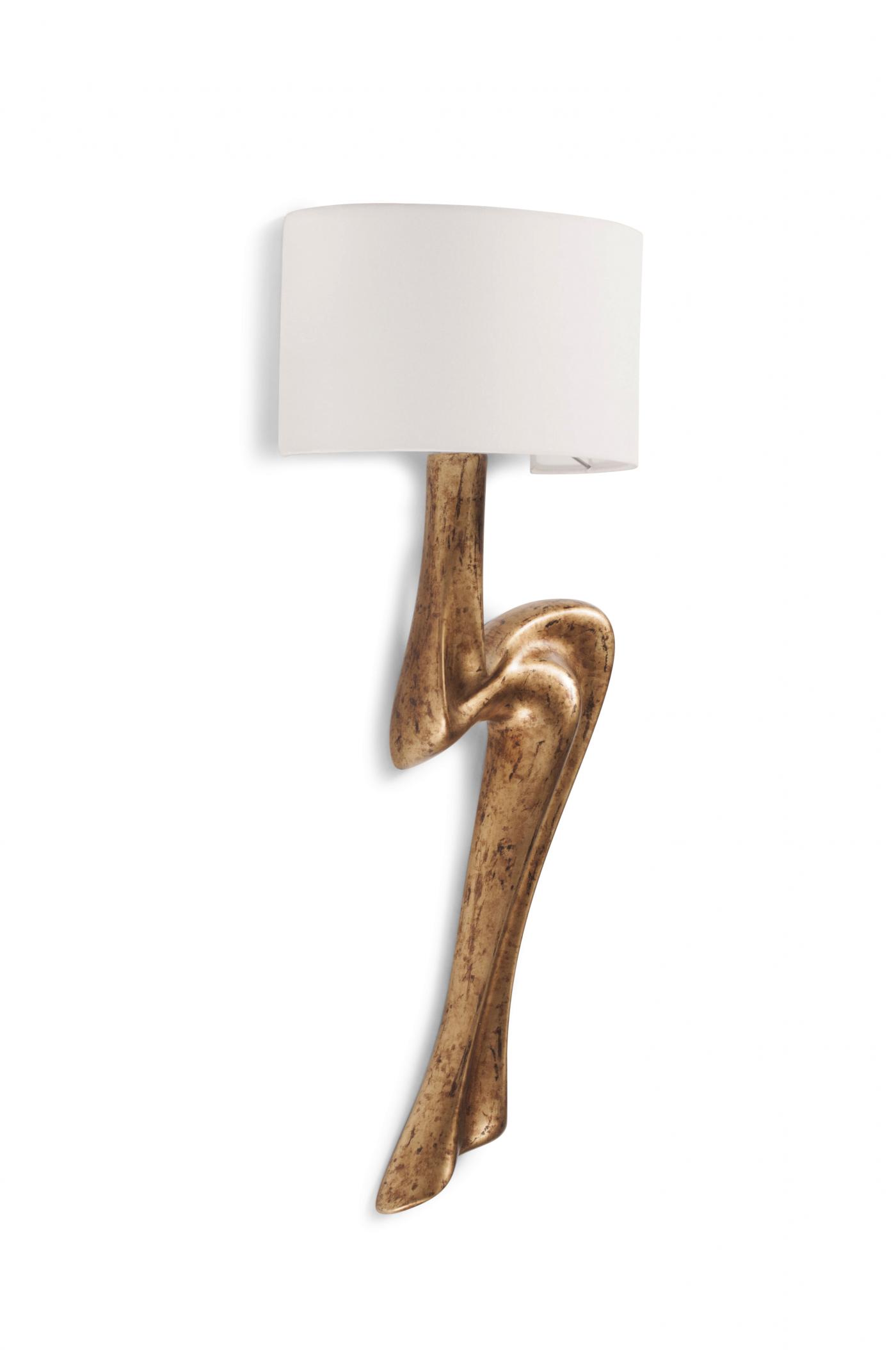 Amorph - Emma Sconces - Rusted Gold Finish with Ivory silk shade by Amorph