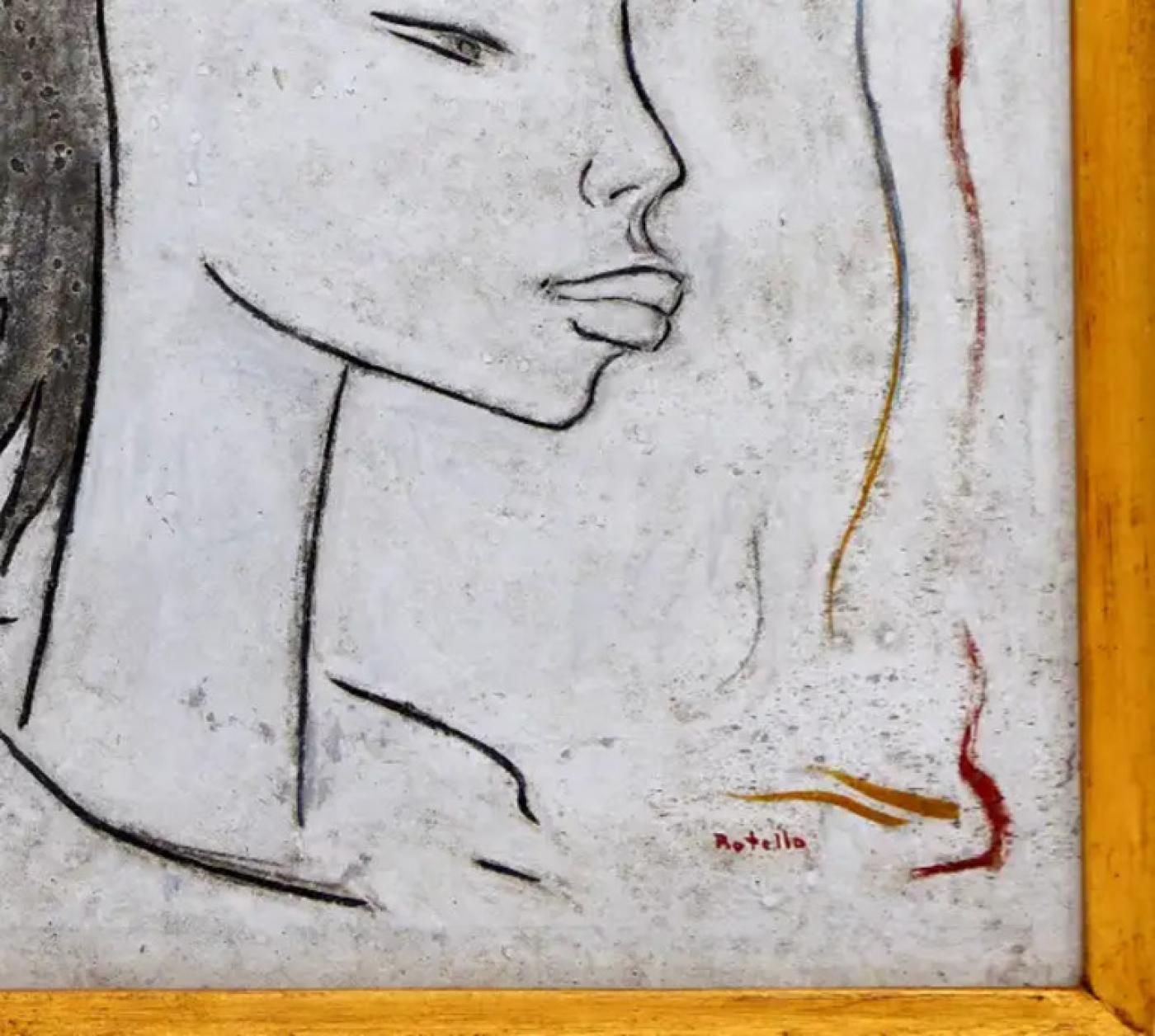 Angel Botello - Angel Botello Abstract Oil Painting on Board, Latin Artist