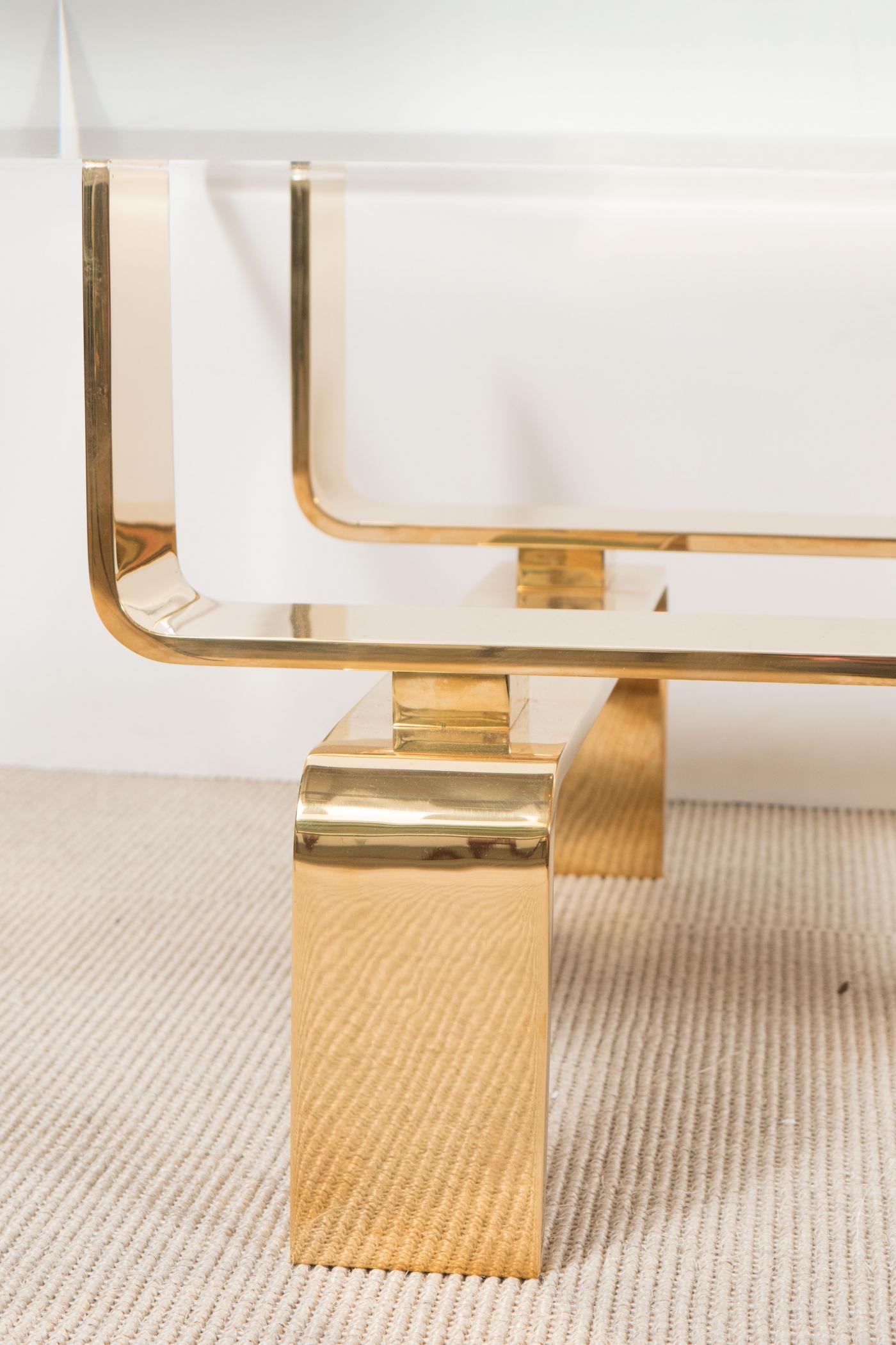 Appel Modern - Bronze cocktail table with rectangular lucite top by ...