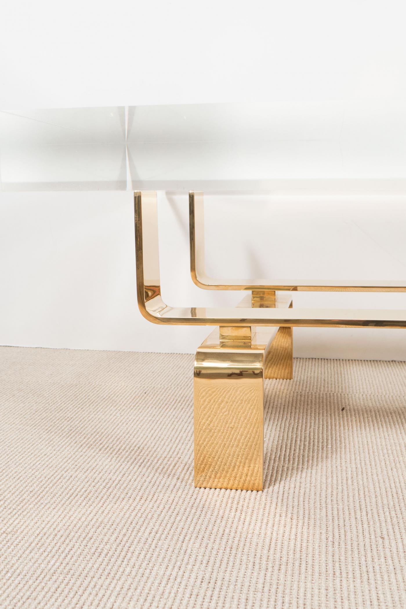 Appel Modern - Bronze cocktail table with rectangular lucite top by ...