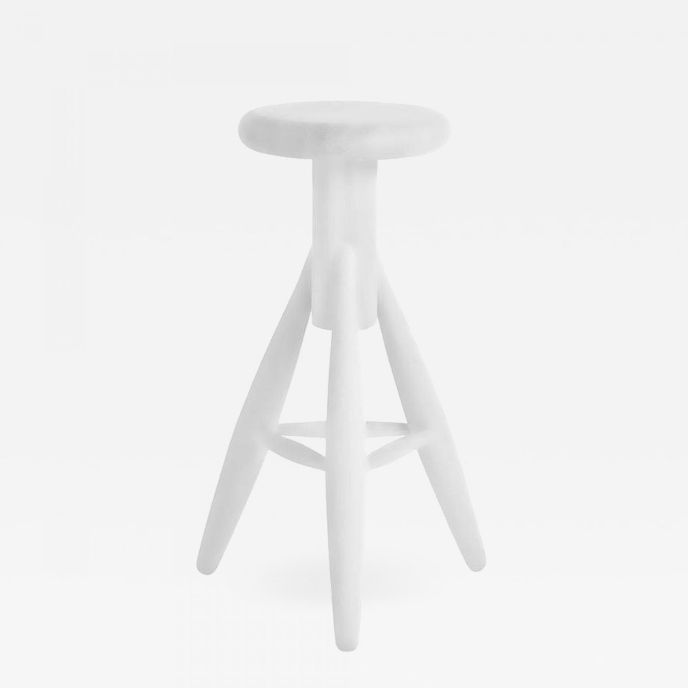 Artek - Authentic Rocket Bar Stool in Oak with White Finish by Eero ...