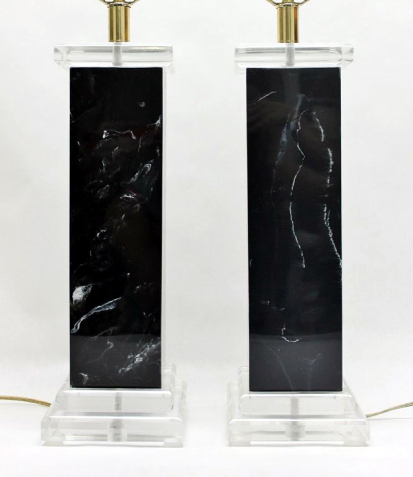 Bauer Clearlite - Pair of Vintage Lucite Table Lamps Bauer Clearlite