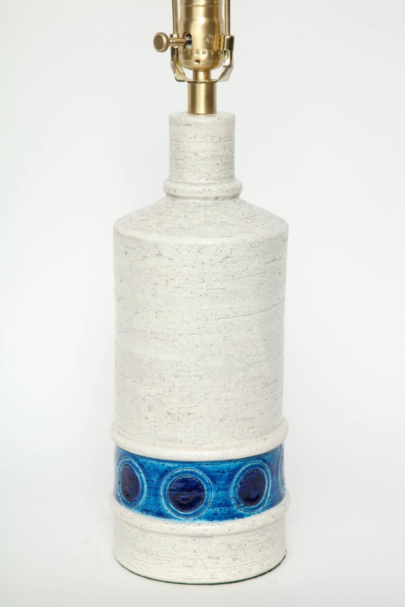 Bitossi - Bitossi Bone White, Blue Ceramic Lamps