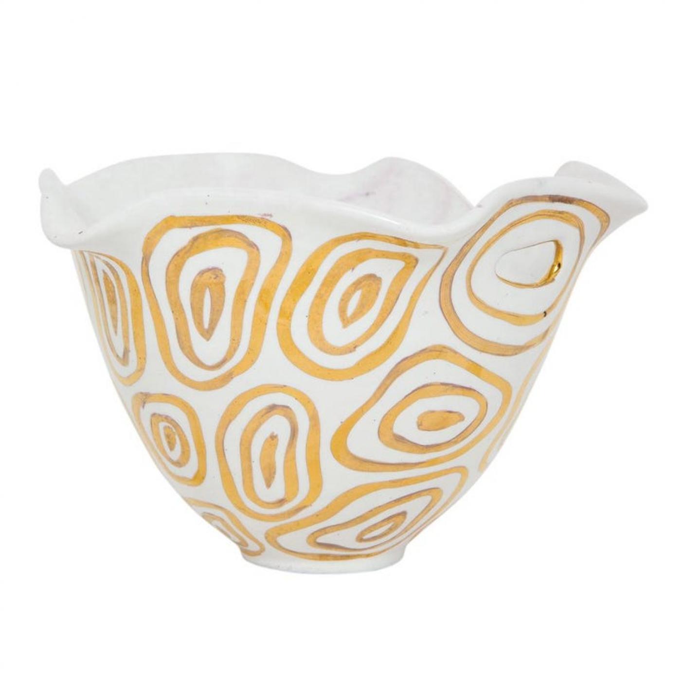Bitossi - Bitossi Bowl, White and Gold, Abstract, Signed