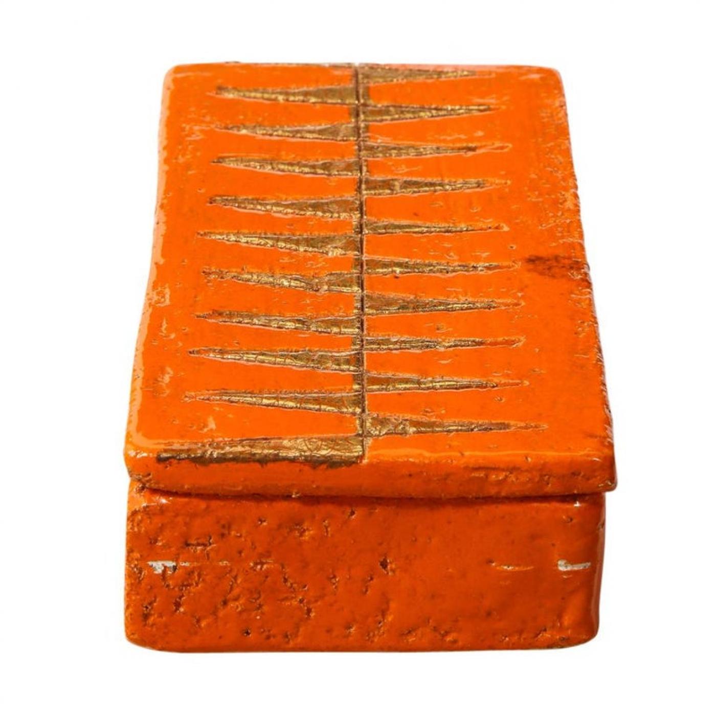 Bitossi - Bitossi Box, Ceramic, Orange and Gold, Geometric, Signed