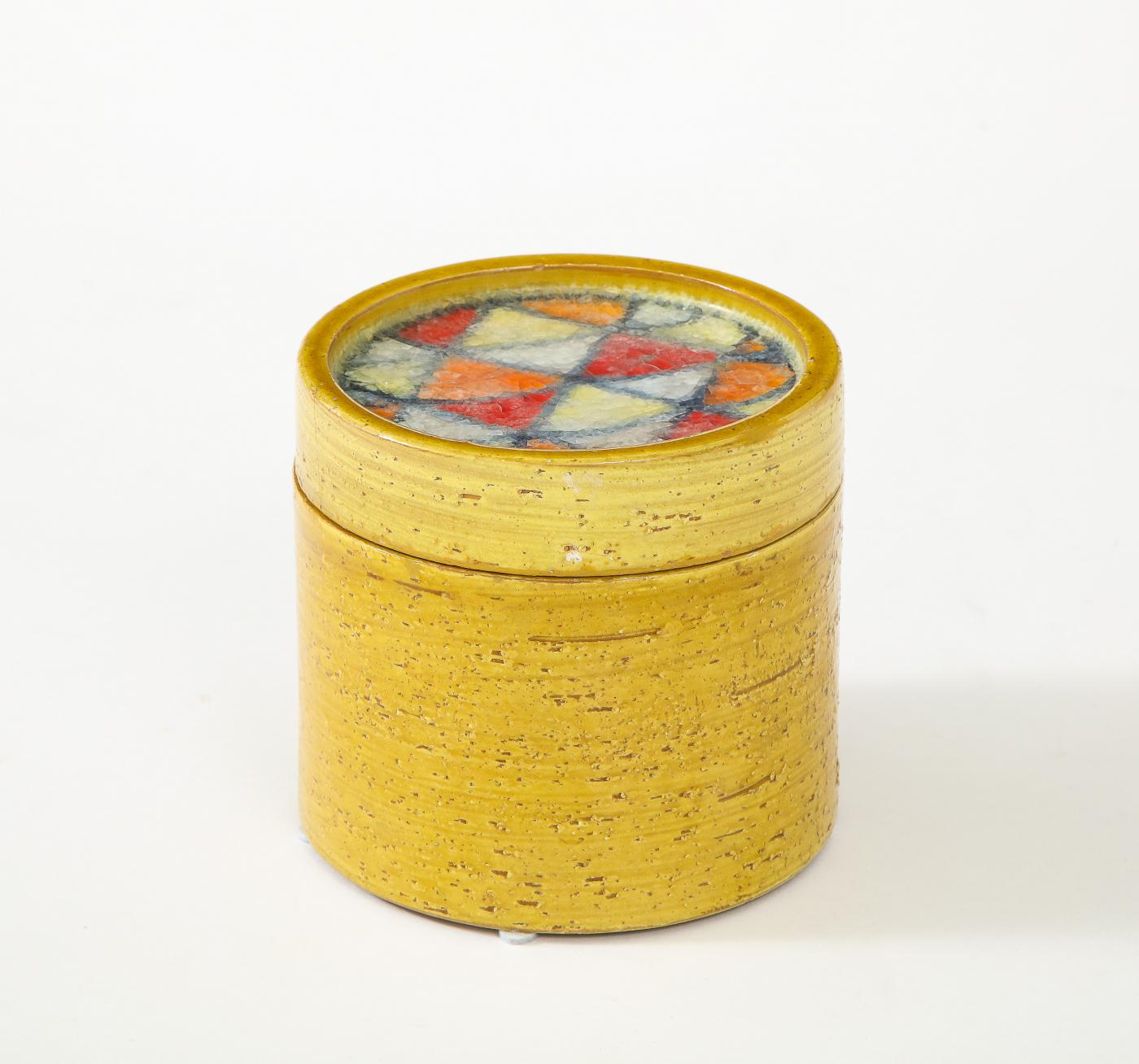 Bitossi - Bitossi Glazed Ceramic Lidded Box with Fused Glass Mosaic ...