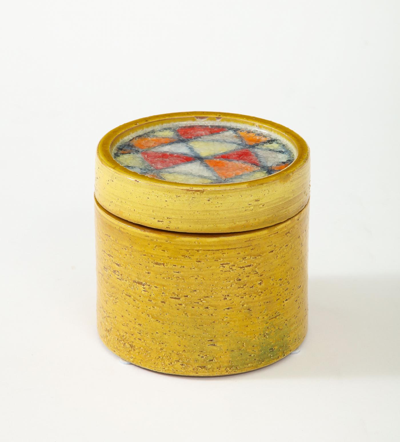 Bitossi - Bitossi Glazed Ceramic Lidded Box with Fused Glass Mosaic ...