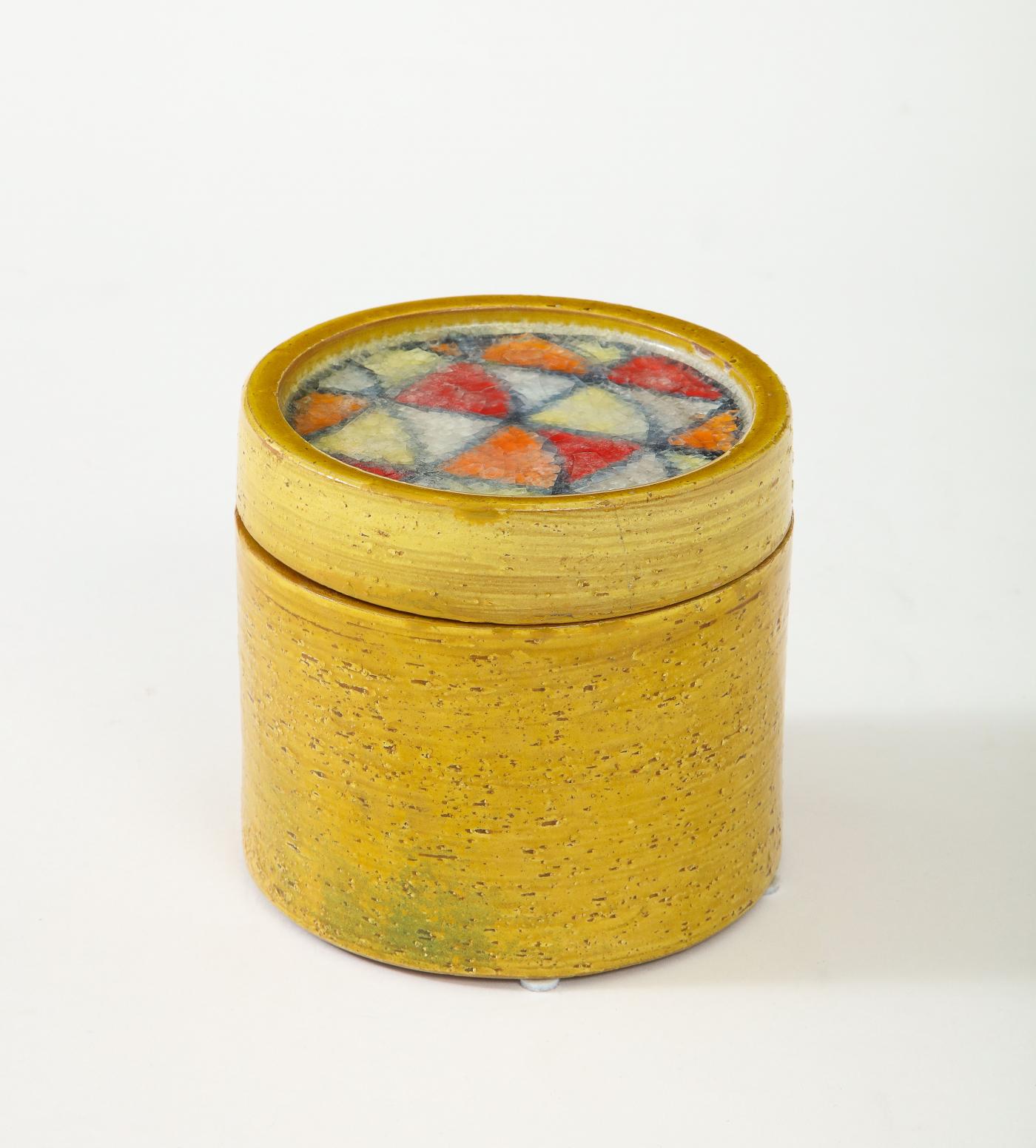 Bitossi - Bitossi Glazed Ceramic Lidded Box with Fused Glass Mosaic ...