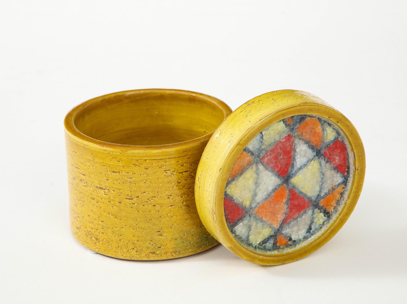 Bitossi - Bitossi Glazed Ceramic Lidded Box with Fused Glass Mosaic ...