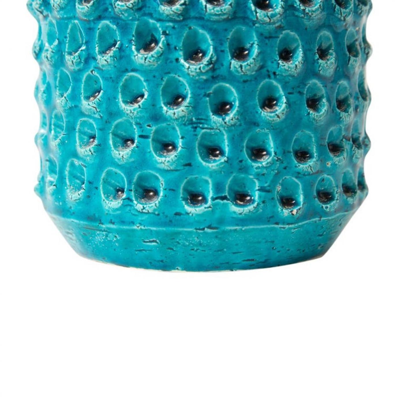 Bitossi - Bitossi Vase, Ceramic, Blue Turquoise, Impressed, Textured ...