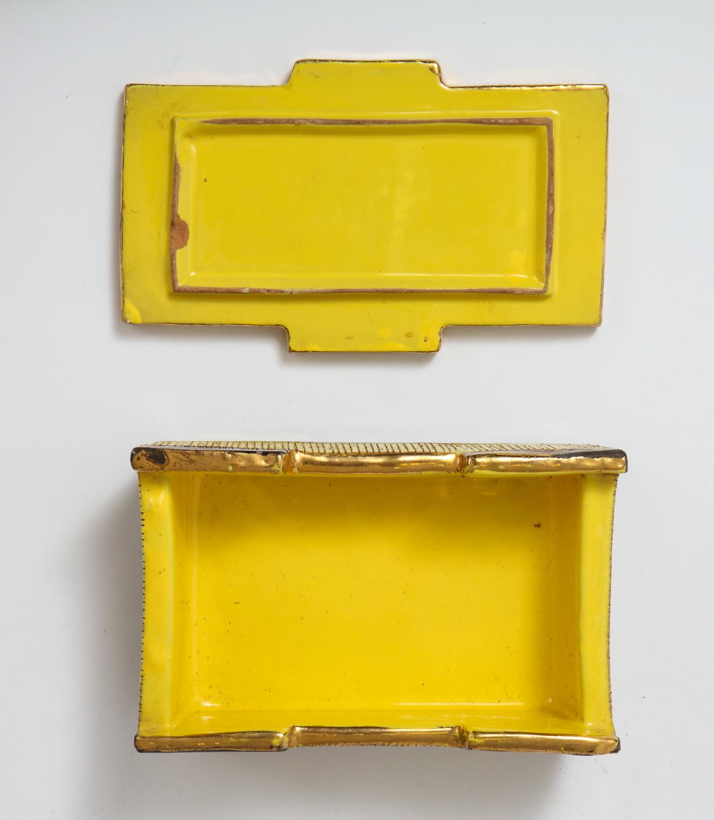Bitossi - Bitossi Yellow Safety Pin Ceramic Box, Signed
