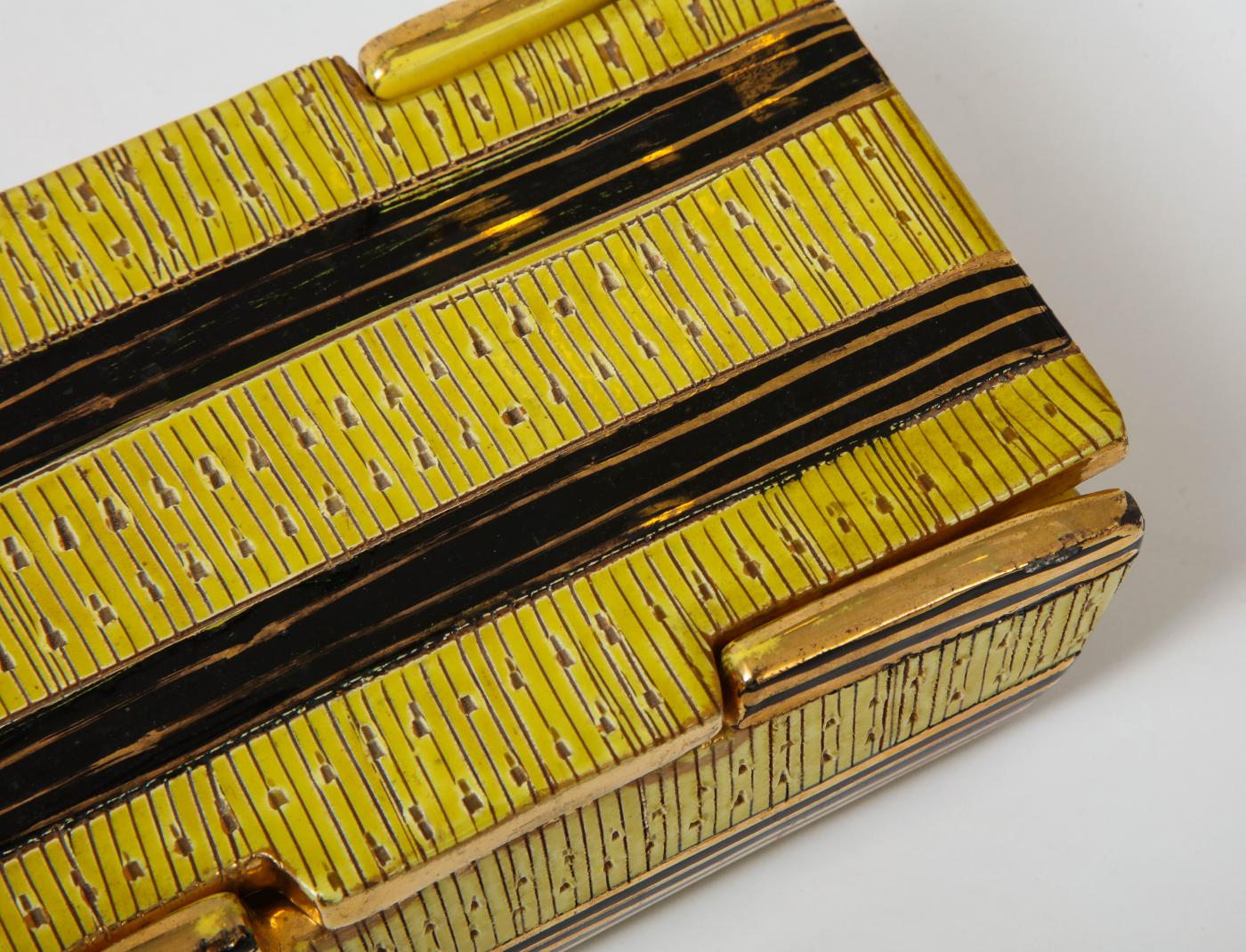 Bitossi - Bitossi Yellow Safety Pin Ceramic Box, Signed