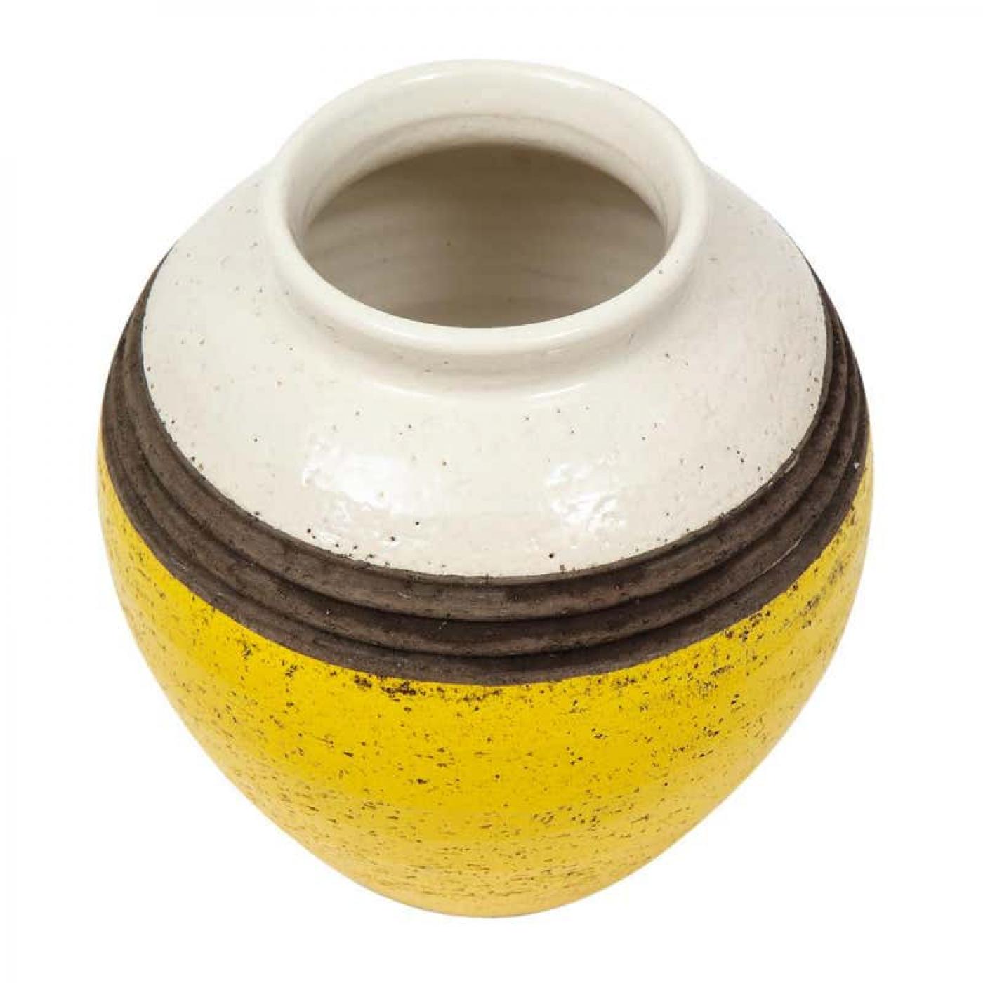Bitossi - Rosenthal Netter Vase, Yellow, White and Brown, Signed