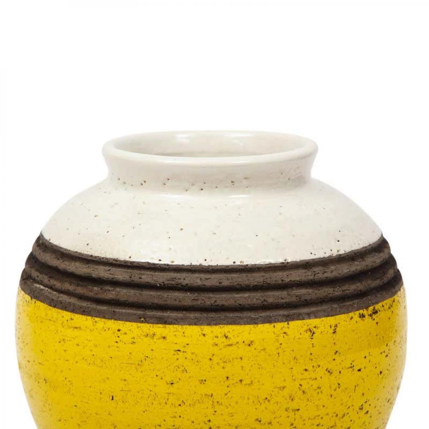 Bitossi - Rosenthal Netter Vase, Yellow, White and Brown, Signed