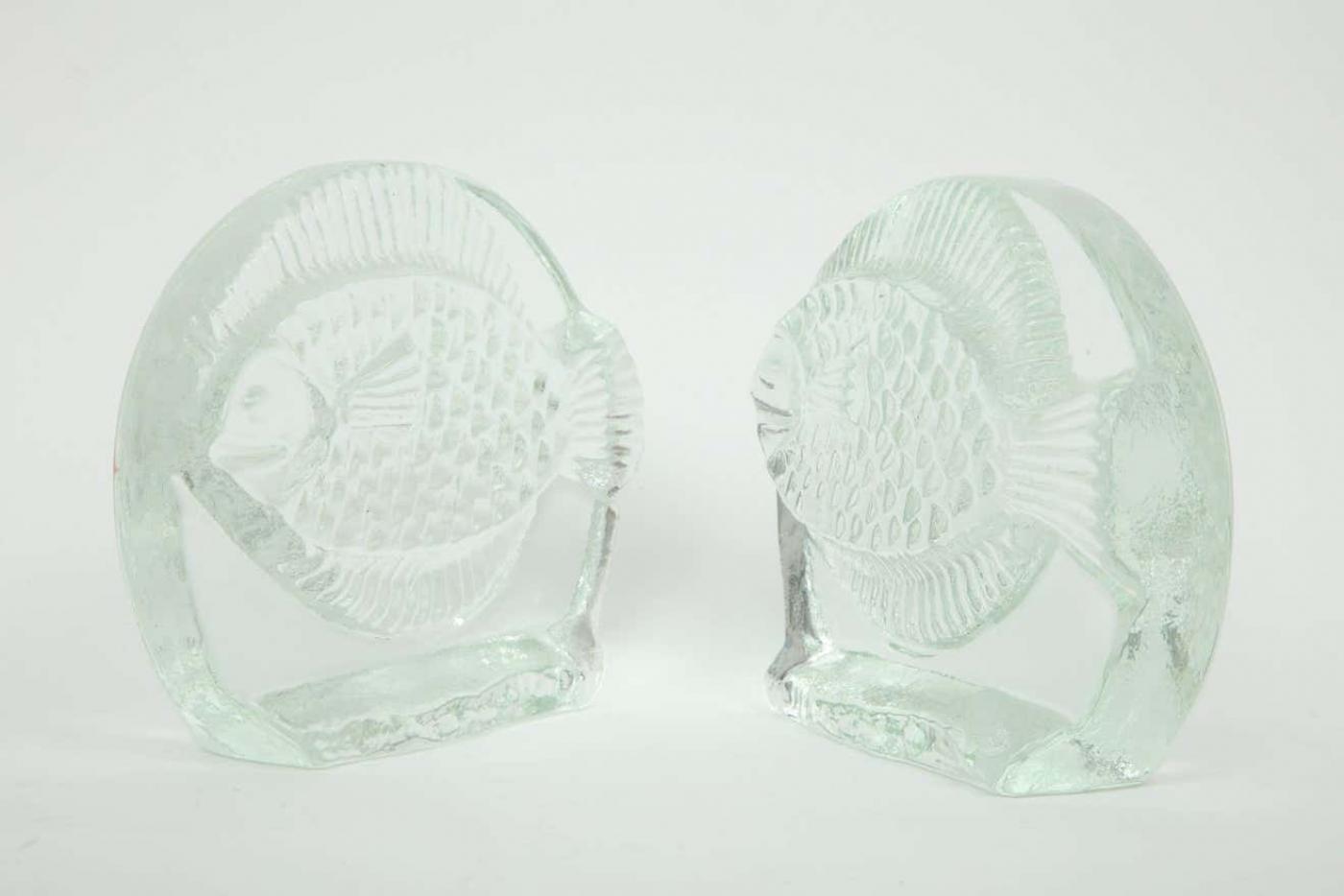 Blenko Glass Co - Blenko Glass Fish Bookends