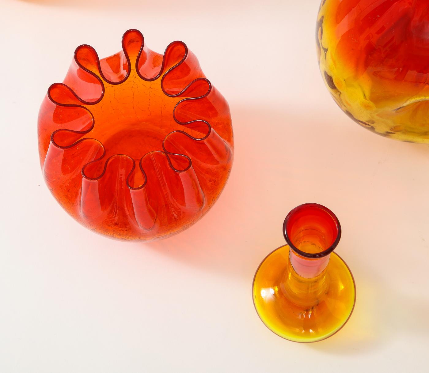Blenko Glass Co - Blenko Orange Art Glass 10pc Set