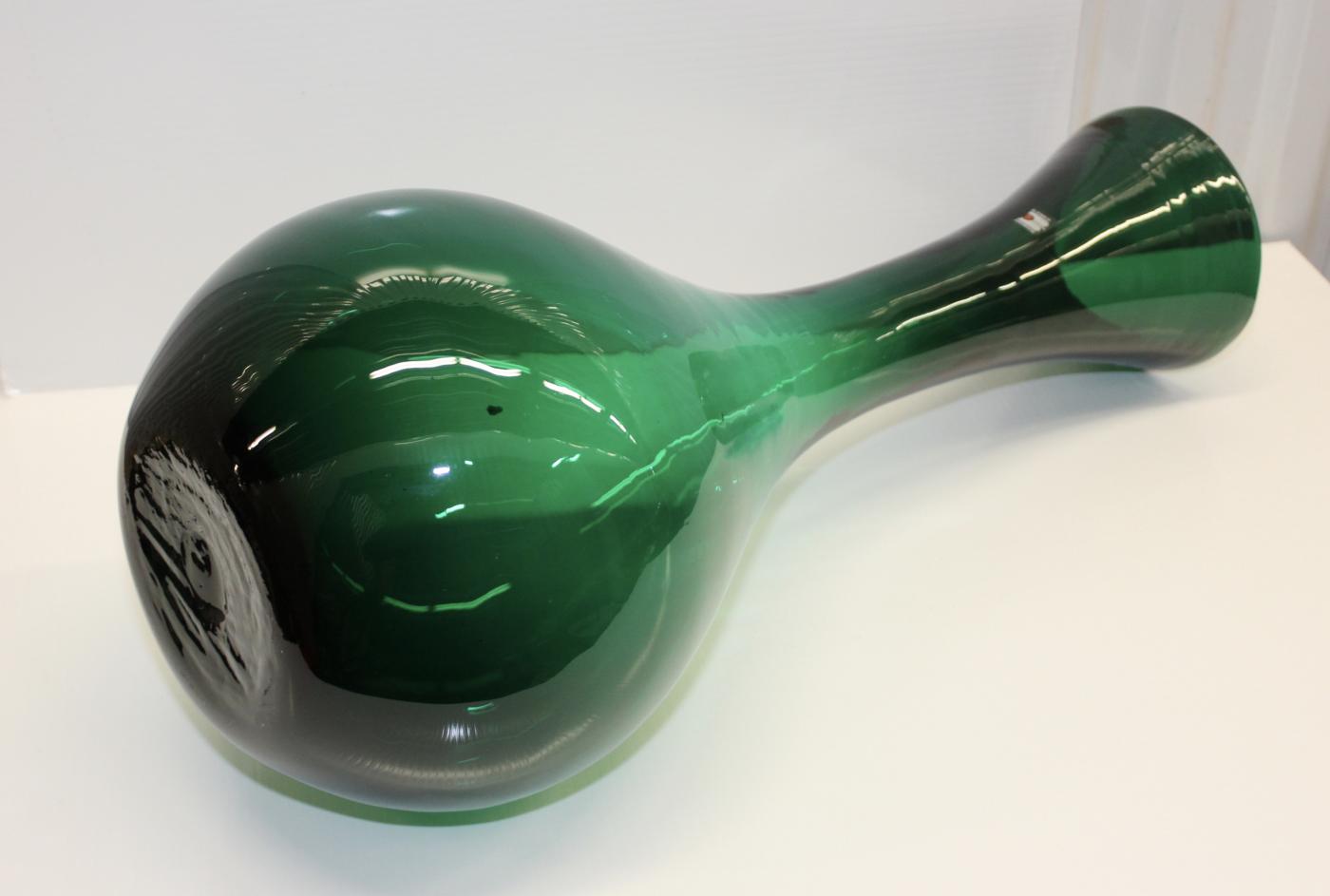 Blenko Glass Co - Large Green Glass Vase By Blenko