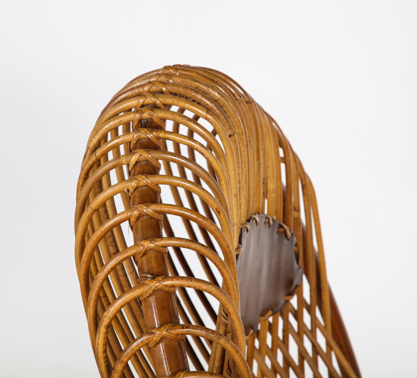Bonacina - Italian Bonacina Bamboo and Leather Lounge Chair by Tito ...