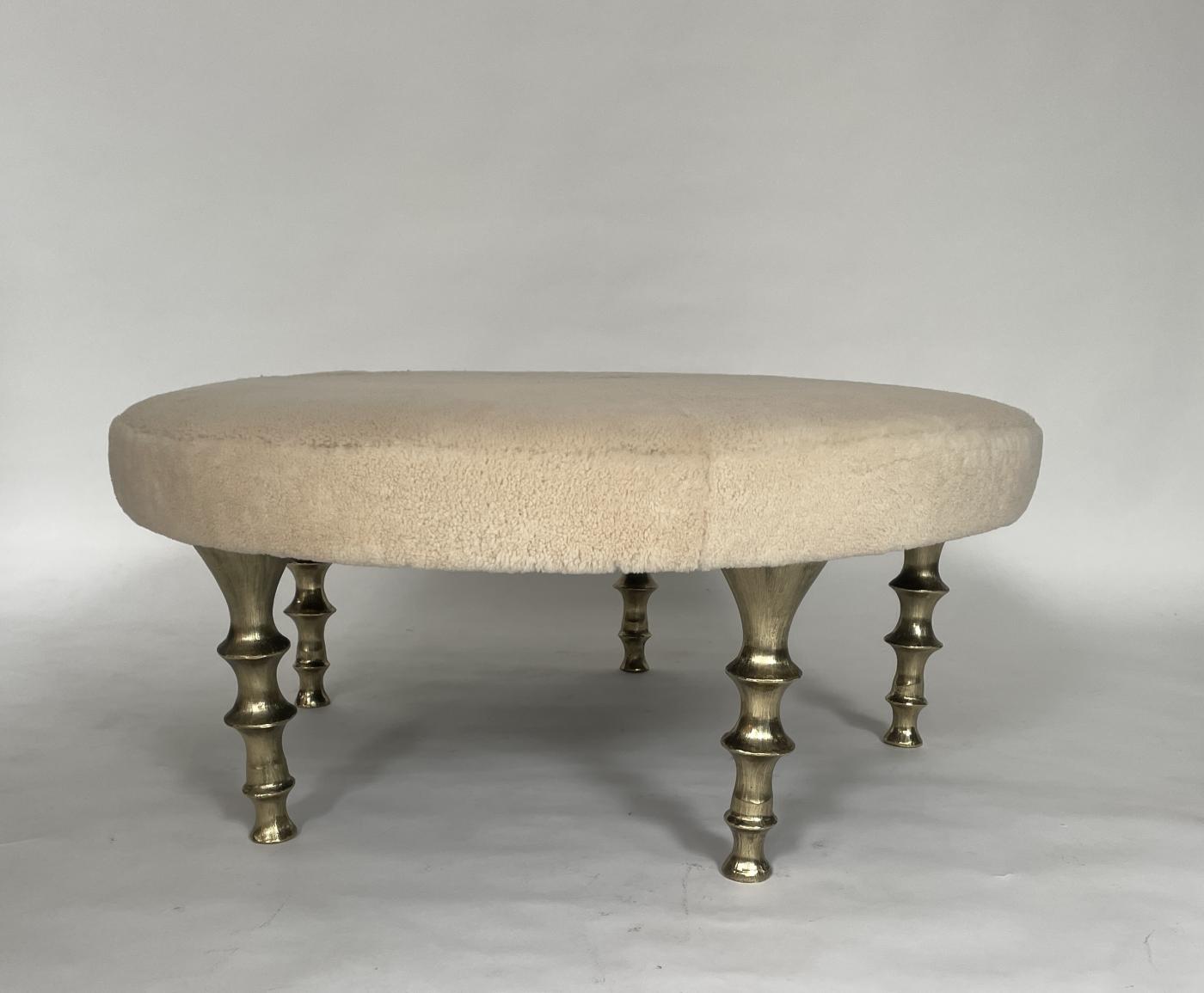 Bourgeois Boheme Atelier - St Paul Ottoman, Gold Bronze Legs