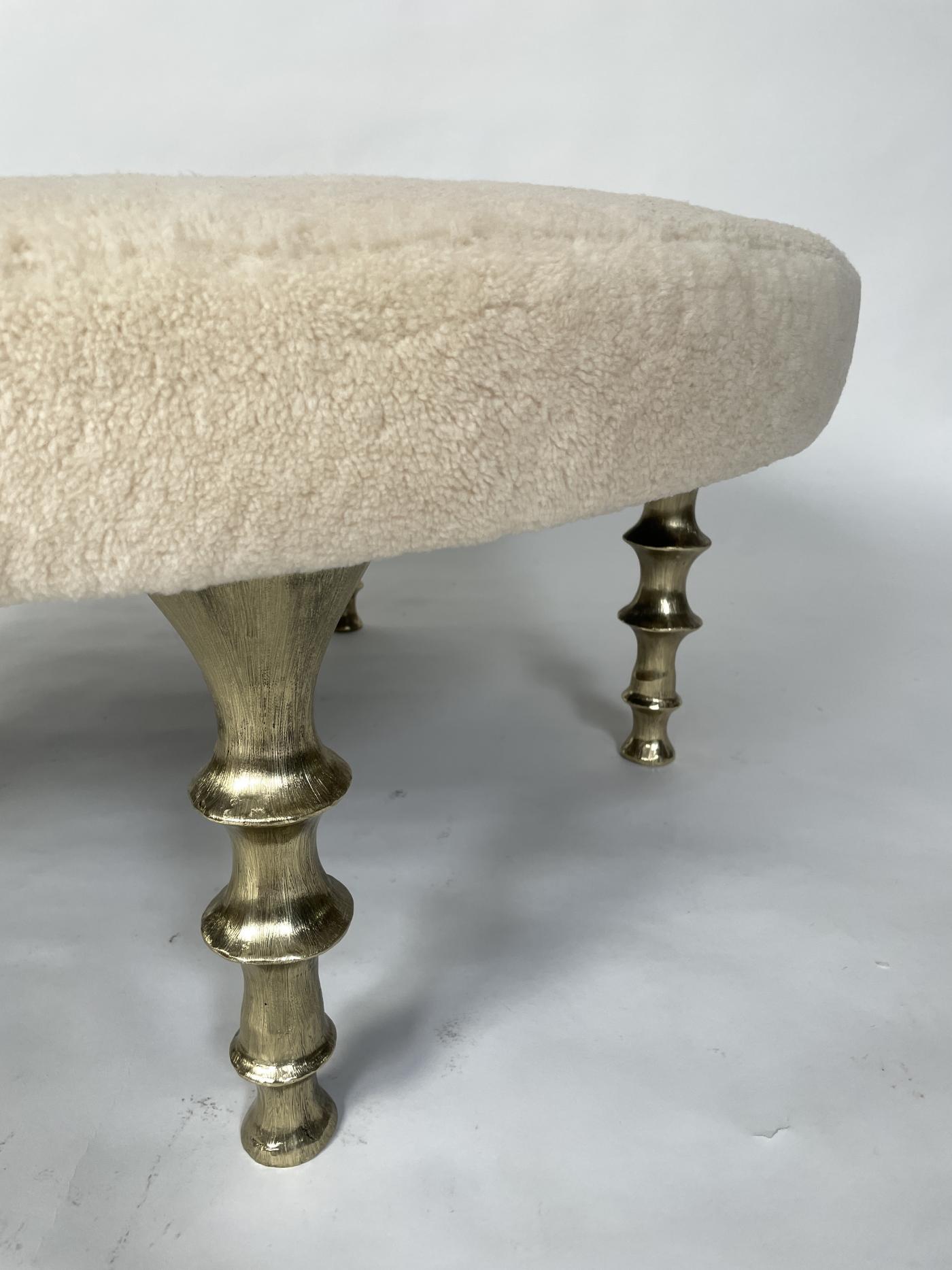 Bourgeois Boheme Atelier - St Paul Ottoman, Gold Bronze Legs