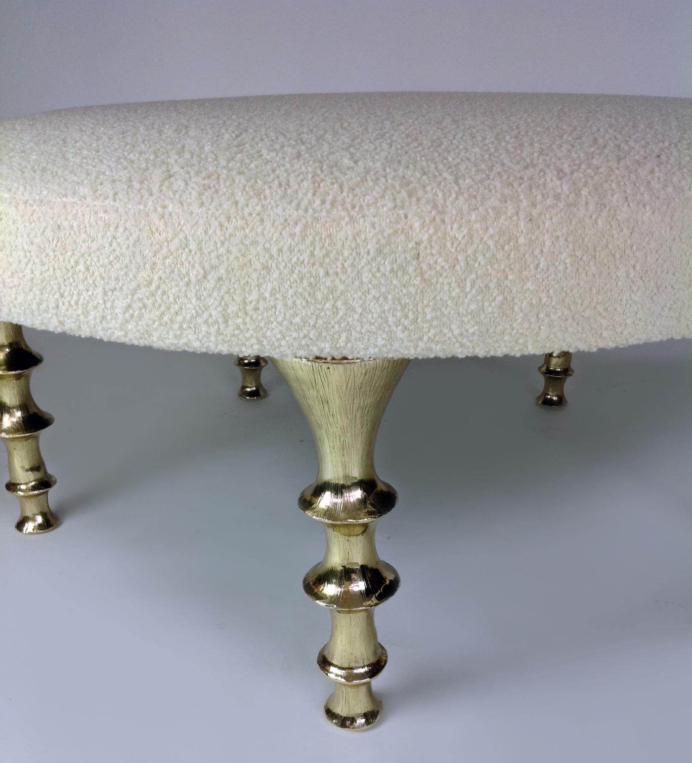 Bourgeois Boheme Atelier - St Paul Ottoman, Gold Bronze Legs