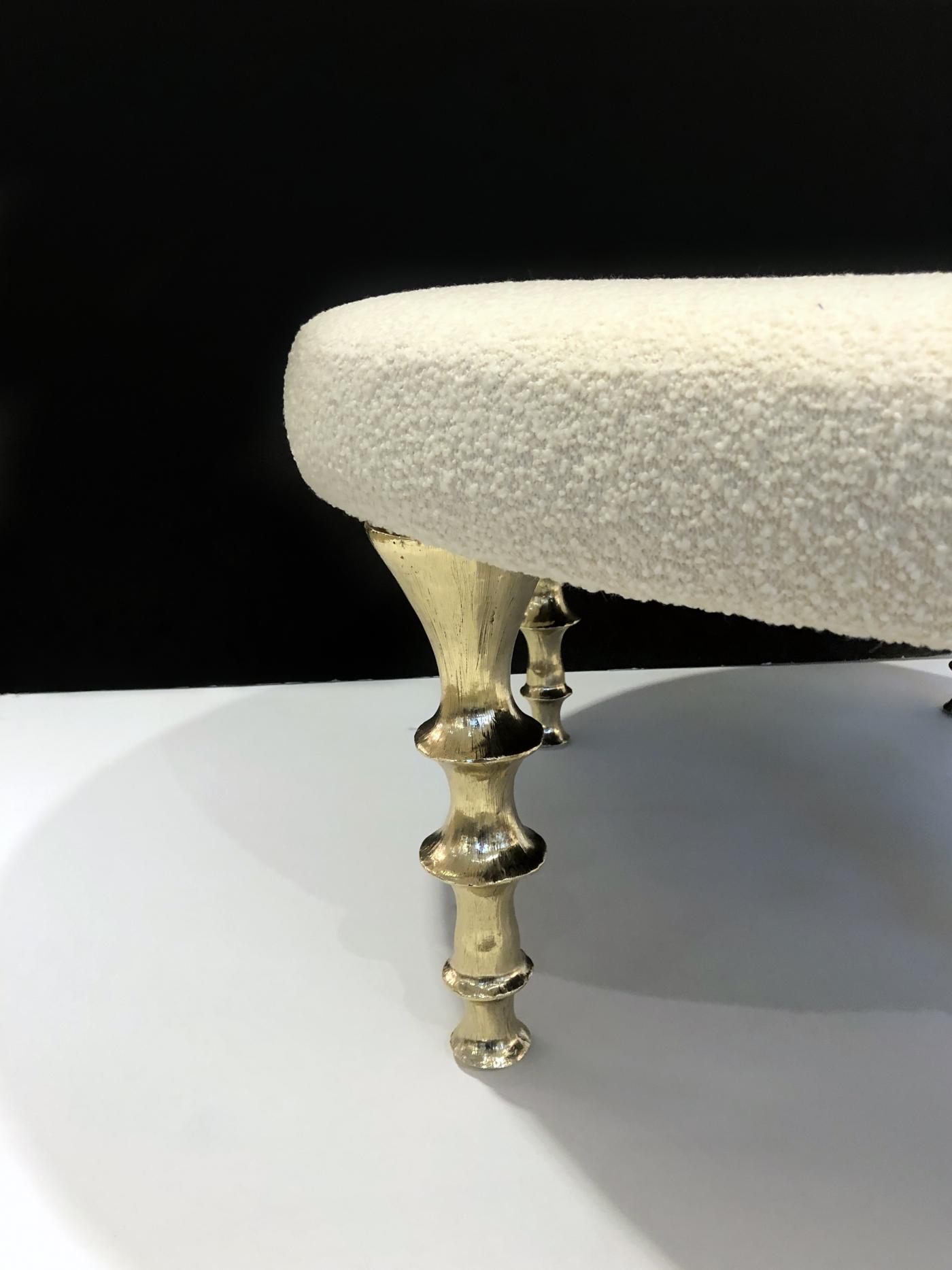 Bourgeois Boheme Atelier - St Paul Ottoman, Gold Bronze Legs