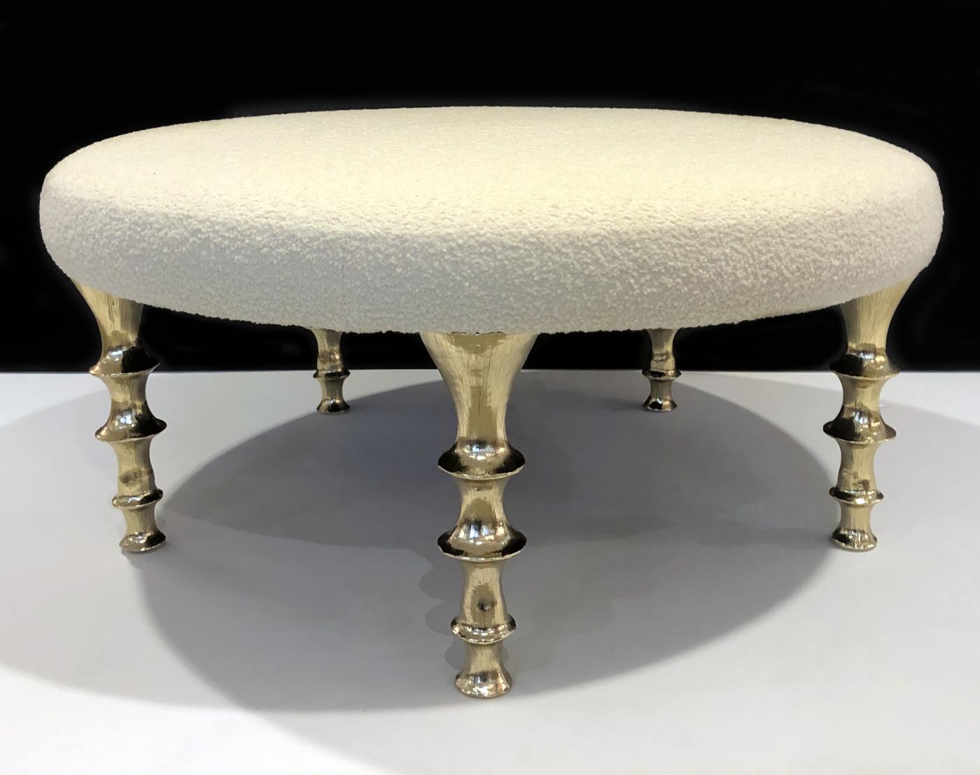 Bourgeois Boheme Atelier - St Paul Ottoman, Gold Bronze Legs